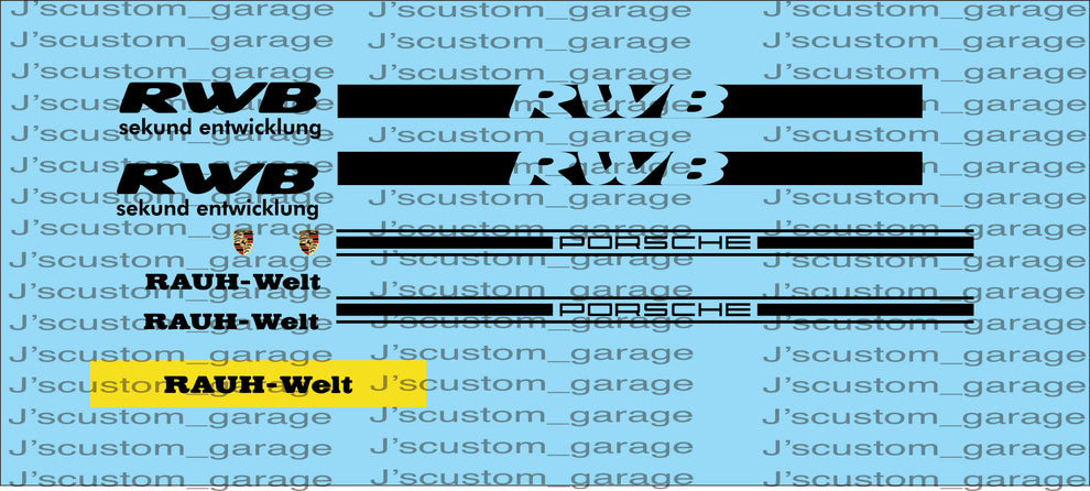 Porsche/RWB logos waterslide decal – J’scustom_Garage