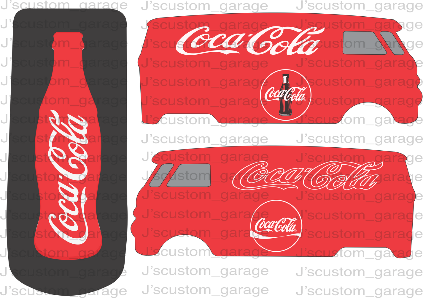 Coca-Cola Volkswagen bus waterslide decal – J’scustom_Garage